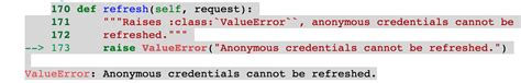 SETUP BUG ValueError Anonymous Credentials Cannot Be Refreshed Issue Mlflow Mlflow