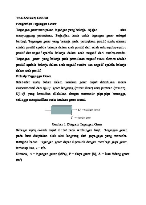 Tegangan Geser Pdfcoffeecom