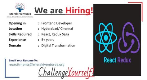 Meraki Ventures On Linkedin Hyderabad Chennai React Reactdeveloper