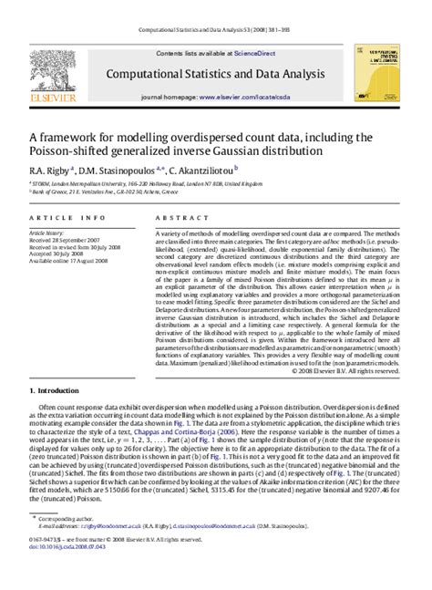 Pdf A Framework For Modelling Overdispersed Count Data Including The Poisson Shifted