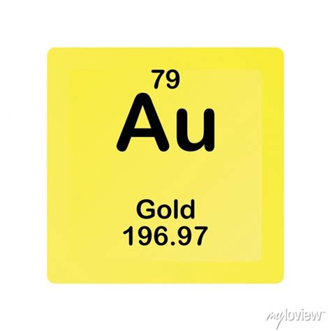 Gold Au Chemical Element Vector Illustration Diagram With Atomic