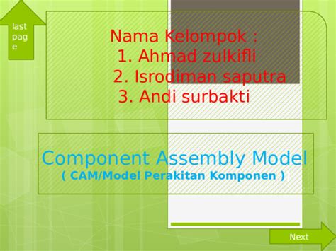 Ppt Component Assembly Model Cammodel Perakitan Komponen