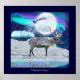 Arctic Reindeer And Santa Claus Christmas Fantasy Poster Zazzle