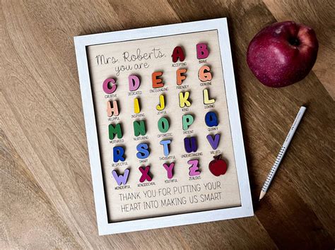 Teacher Abc Sign J And L Custom Woodworks