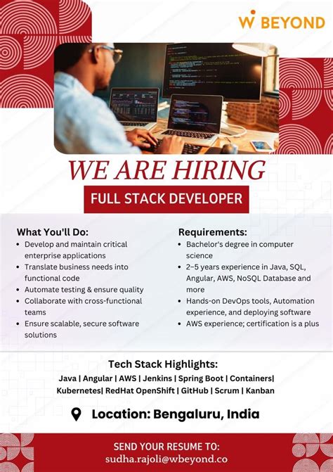 Hiringalert Fullstackdeveloper Techcareers Awsjobs Careergrowth W Beyond Private Limited