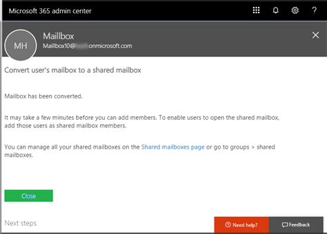 convert office 365 user mailbox to shared and back to user mailbox