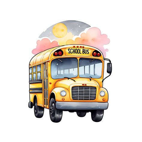 School Bus Sticker Uv Dtf Design Heat Press Transfer