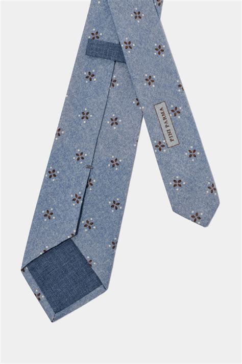 Light Blue Patterned Tie Made In Italy
