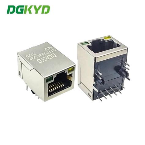 Dgkyd211q285cd2a4d2 2 5g Single Port Tab Up Connector Modular Jack Industrial Rj45 Network