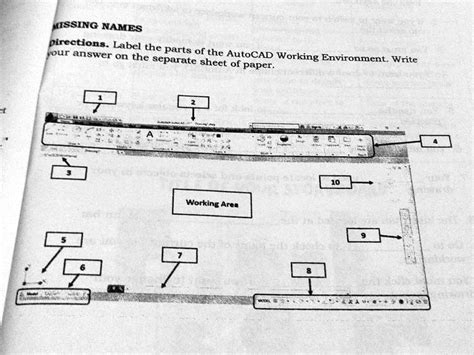 Solved Directions Label The Parts Of The Autocad Working Environment