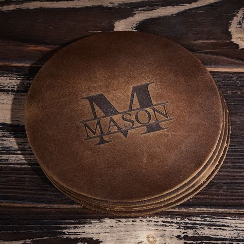 Leather Coaster Etsy