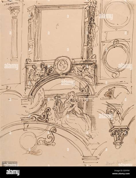 Moritz Von Schwind Austrian 1804 1871 Architectural Details For A Wall Decoration With