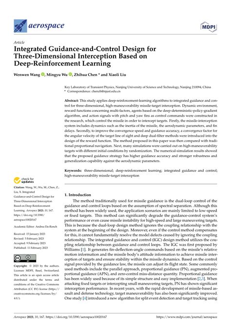 pdf integrated guidance and control design for three dimensional