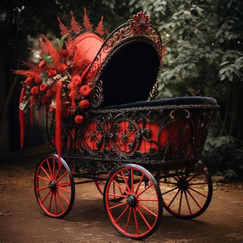 Premium Ai Image Illustration Of Red Coffin Pram