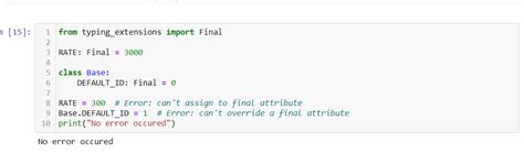 python i am using py 3 7 and trying to use final and final from