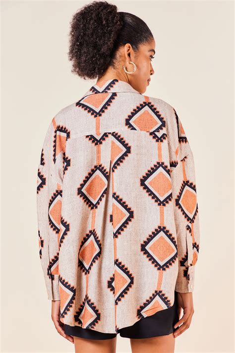 Camisa Manga Longa Estampada