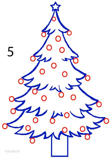 How To Draw A Christmas Tree Step By Step