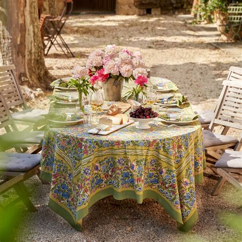 Couleur Nature Jardin Tablecloth Blue And Green Sur La Table