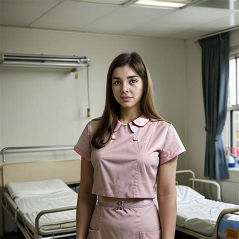 Female Ai Nurse In Pink Uniform In Hospital Room By Cronosgoloor On