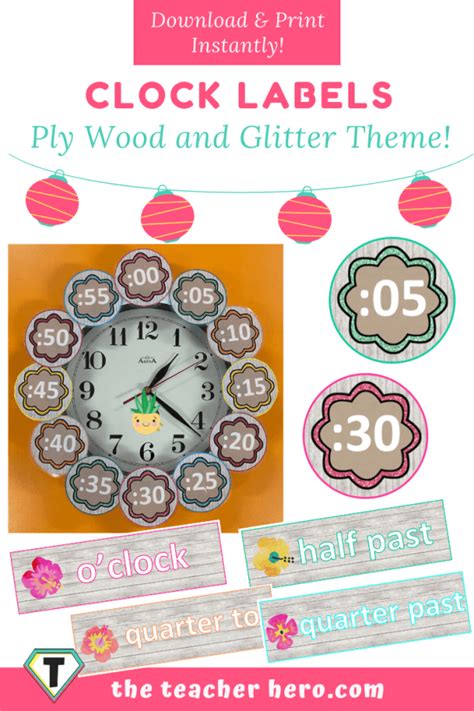 Clock Labels Classroom Printable The Teacher Hero