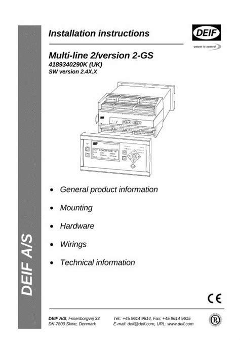 Pdf Installation Instructions Multi Line 2version 2 Gs Dokumentips