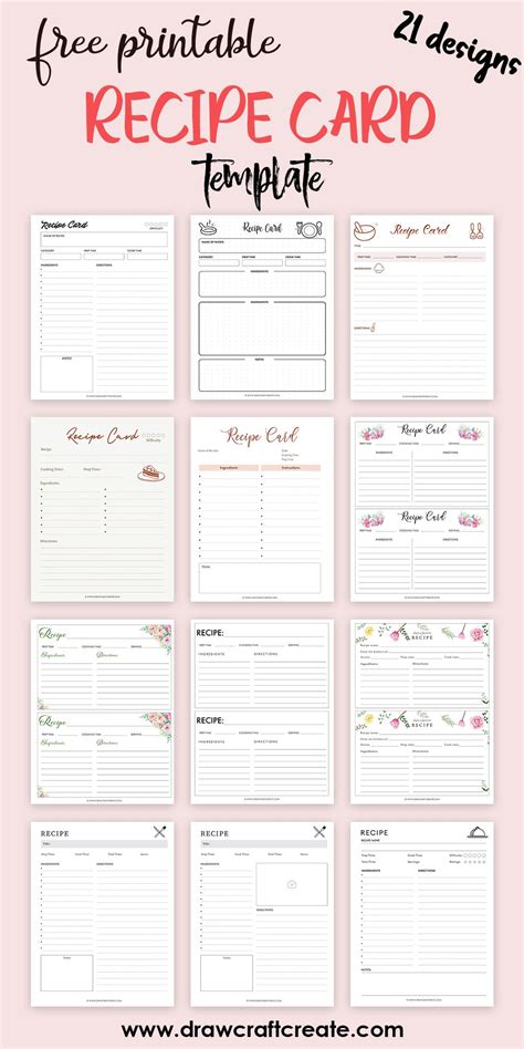 Free Recipe Card Printables 21 Stylish Designs To Download Recipe