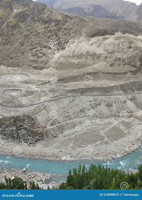 River And Road Parallel To Eachother Stock Image Image Of Wadi Snow