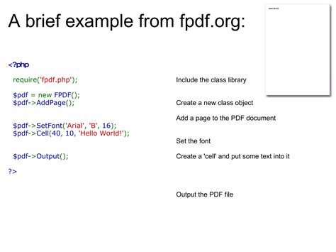 The Fpdf Library Ppt