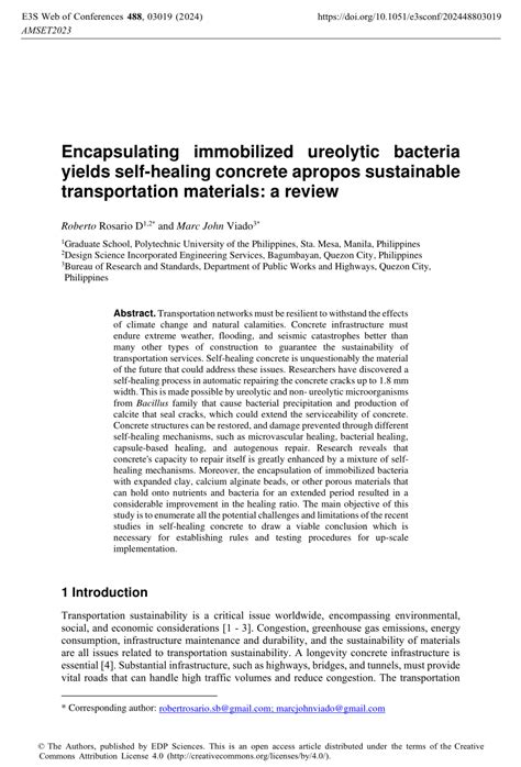 Pdf Encapsulating Immobilized Ureolytic Bacteria Yields Self Healing
