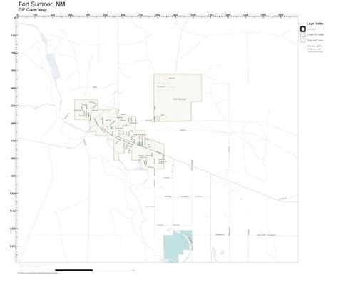 Zip Code Wall Map Of Fort Sumner Nm Zip Code Desertcart India