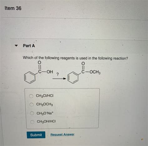 Solved Item 36 Part A Which Of The Following Reagents Is
