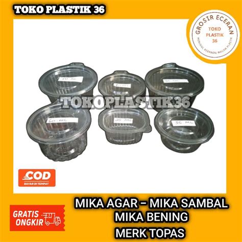 Jual Cup Topaz Sauce Jelly Ager Dessert Mika Sambal Pudding Saus Ketcup Tutup Sambung Ns 90 Ml