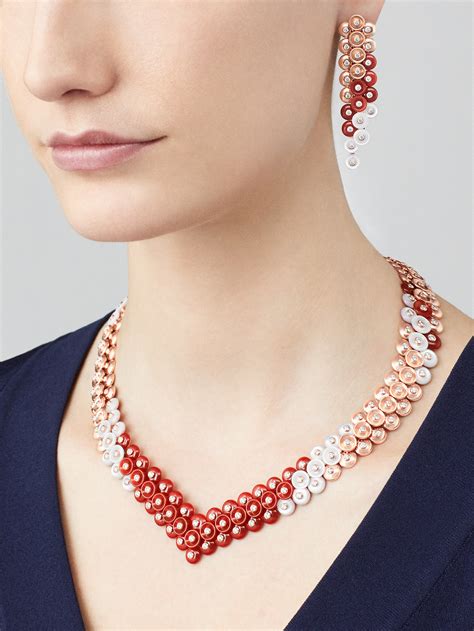 Pendientes Bouton Dor Oro Rosado 750 1000 Cornalina Diamante Nácar