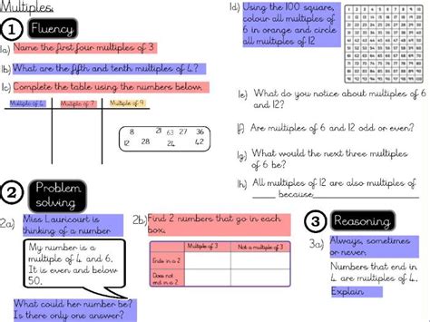 Multiples Year 5 Multiplication And Division Teaching Resources