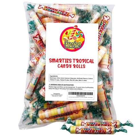 Smarties Tropical Flavor Candy Rolls 1 Pound Bag Of Classic Candy Del