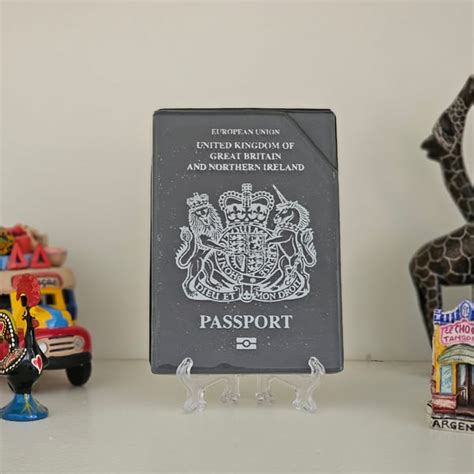 White Enamelled Clear British Passport Clippe Folksy