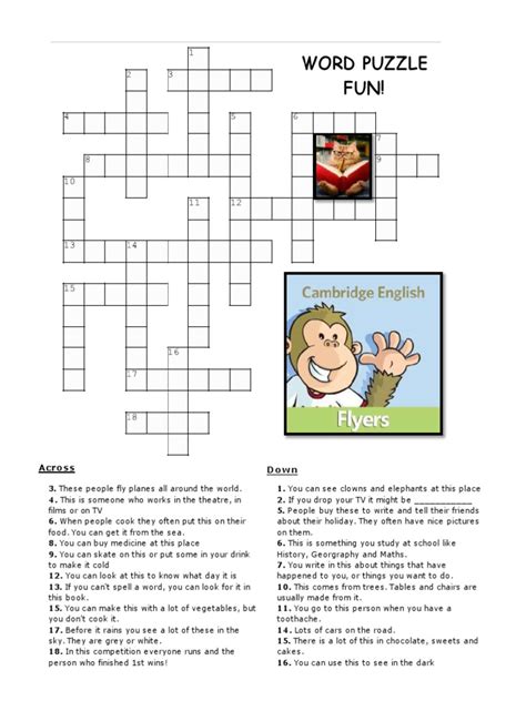 Flyers Vocabulary Puzzles Crosswords Fun Activities Games Games