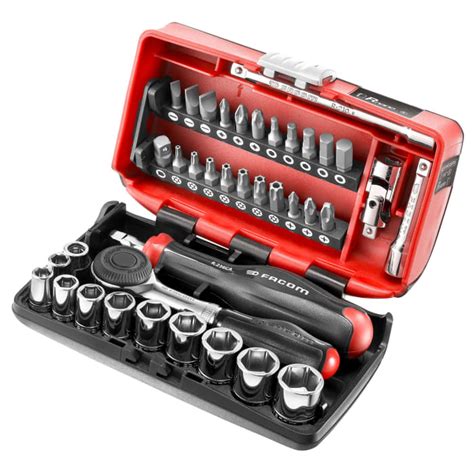 R360nano U1 Facom Facom 38 Piece Imperial 14 In Standard Socketbit Set With Ratchet 6