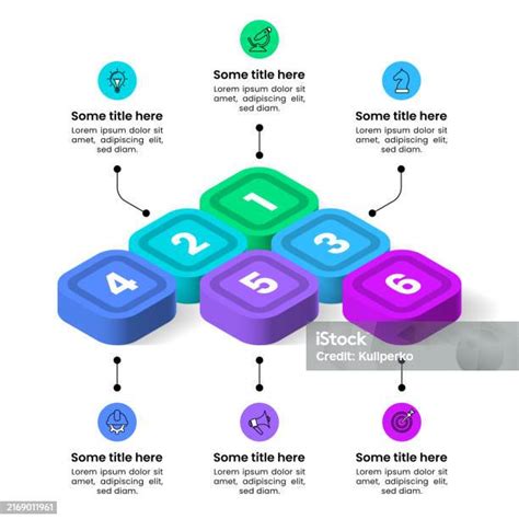 인포그래픽 템플릿 숫자와 6단계가 있는 아이소메트릭 사각형 0명에 대한 스톡 벡터 아트 및 기타 이미지 0명 개념 계획 Istock
