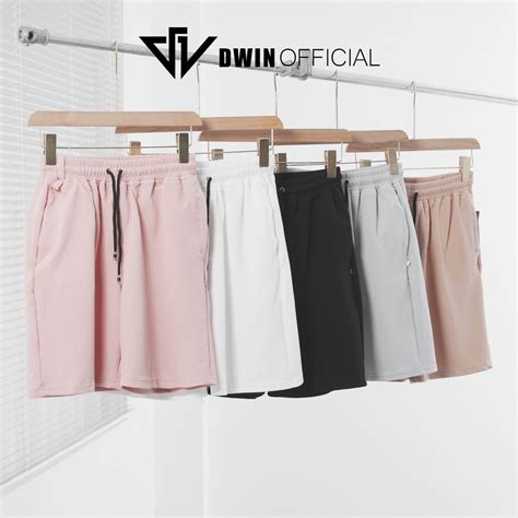 Quần Short đùi Thun Bắp Unisex Dwin Thun Basic Nam Nữ Oversize ống Rộng Ulzzang Hàn Quốc