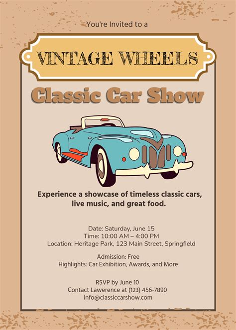 Vintage Car Invitations Birchcraft Vintage Car And Balloons On Curving
