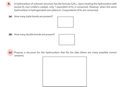 solved a hydrocarbon of unknown structure has the formula