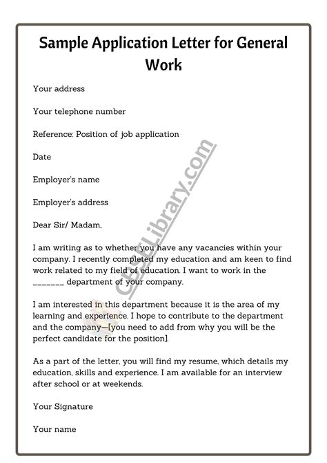 7 Application Letter Samples | Format, Examples and How To Write? - CBSE Library | Application ...