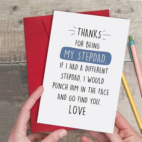 Ogeby Funny Stepdad Card Humorous T For Him