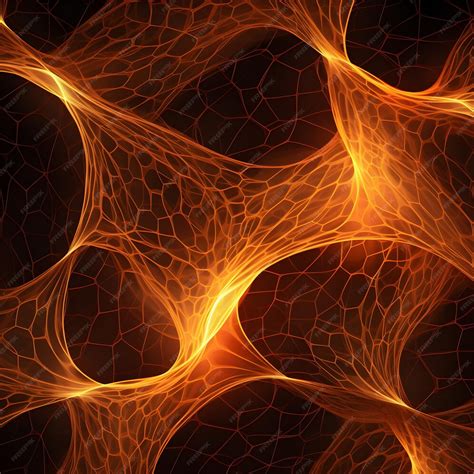 Premium Photo Orange Neural Pattern
