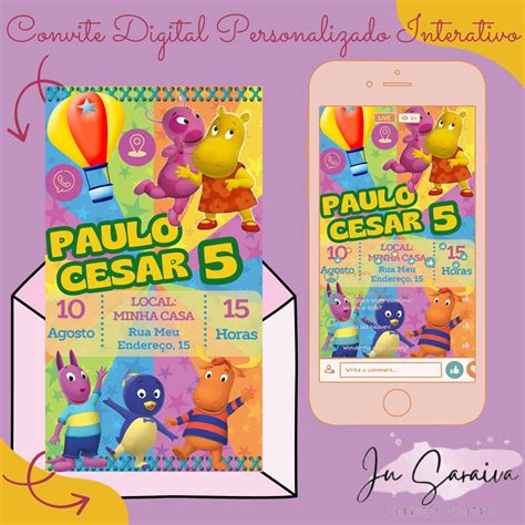 Convite Digital Personalizado Interativo The Backyardigans Elo7