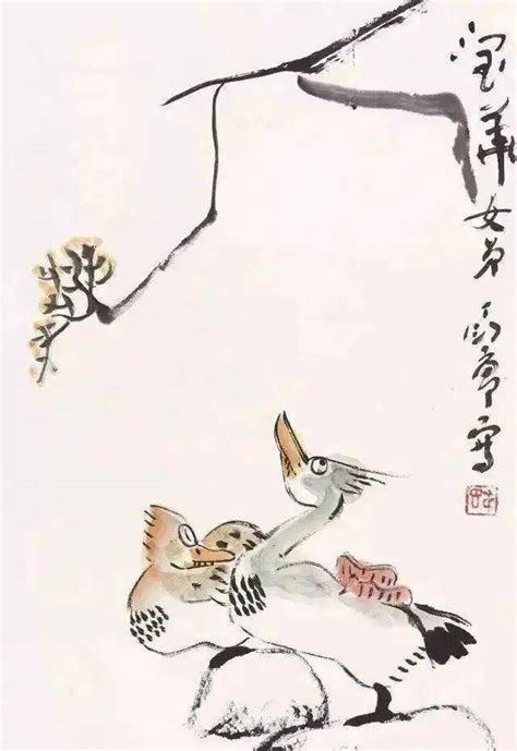 丁衍庸的简笔大写意，意趣无穷作品画面画作