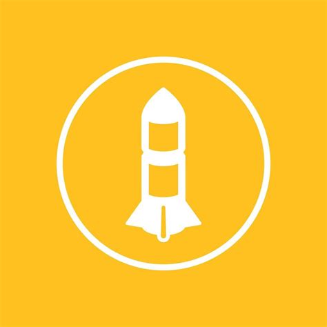 Rocket Round Icon Rocket Launch Pictogram In Circle Vector