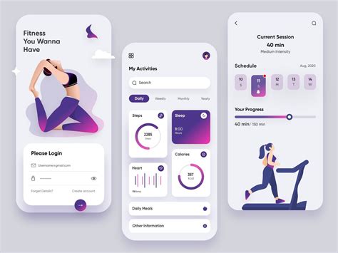 Fitness Mobile Application Uxui Design Mobile App Design Inspiration Ux App Design App