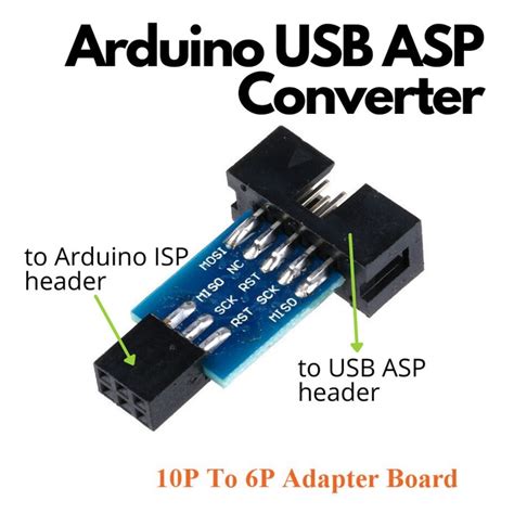 Jual Avrisp Usbasp Isp Converter 10p To 6p Burn Bootloader Adapter 10 6 Pin Shopee Indonesia